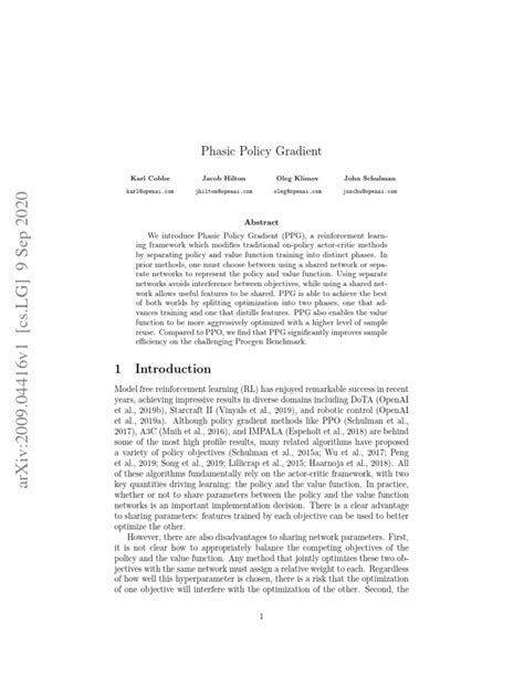 phasic policy gradient pdf applied mathematics cognition