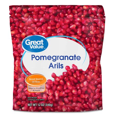 Great Value Pomegranate Arils 12 Oz Frozen With Edible Seed Pods Rich