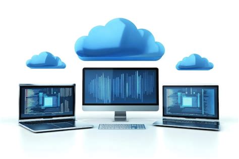 Cloud Computing Seamless Data Sharing Premium Ai Generated Image
