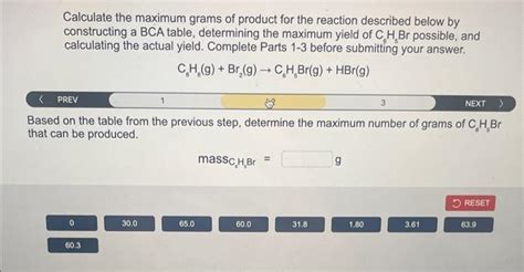 [solved] calculate the maximum grams of product for the re