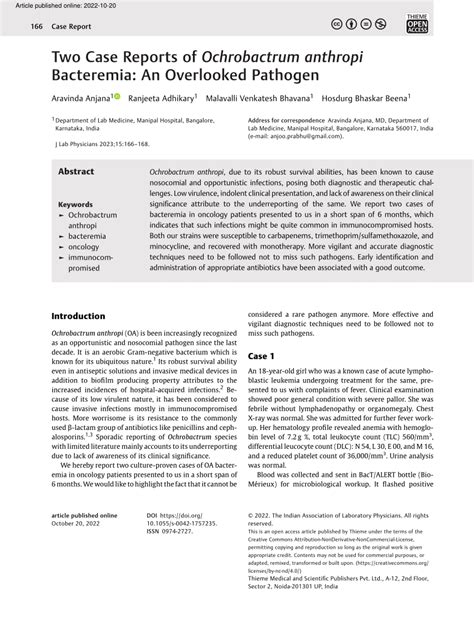 Pdf Two Case Reports Of Ochrobactrum Anthropi Bacteremia An
