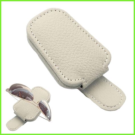 Magnetic Leather Eyeglass Hanger Clip Sunglasses Holders For Car Sun Visor Ticket Card Clip