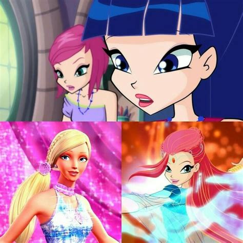 Winx Club Bloom And Barbie VS Musa And Tecna Battle Aurora Sleeping
