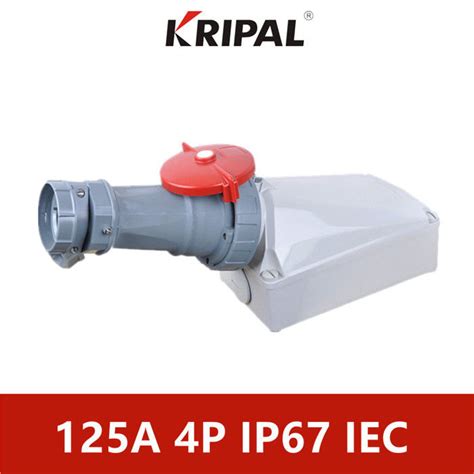 125a 380v Ip67 Industrial Wall Mounted Socket With Plug Iec Standard