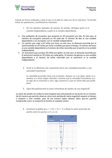 Actividad 6 Bsma3001 Universidad Tecmilenio 2021 Calculo Diferencial