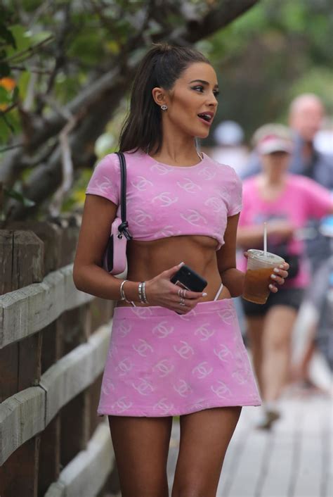 Olivia Culpo Crop Top Underboob Mini Skirt