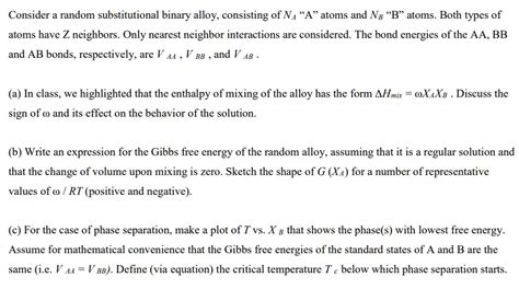 Video Solution Consider A Random Substitutional Binary Alloy