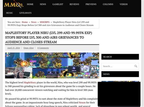maplestory player niru lvl 299 and 99 993 exp stops before lvl 300