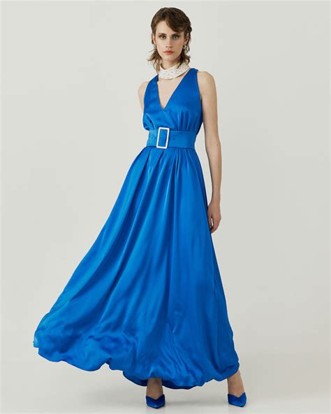 Access Fashion V Neckline Maxi Dress With Rhinestones