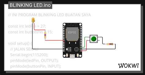 BLINKING LED Ino Wokwi ESP STM Arduino Simulator