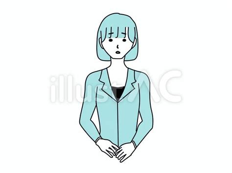 仕事で困っている女性イラスト No 22893806／無料イラストフリー素材なら「イラストac」