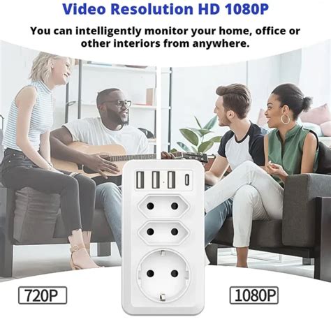 Скрита камера Wifi в разклонител с Usb и Type C видеонаблюдение на живо шпионска камера