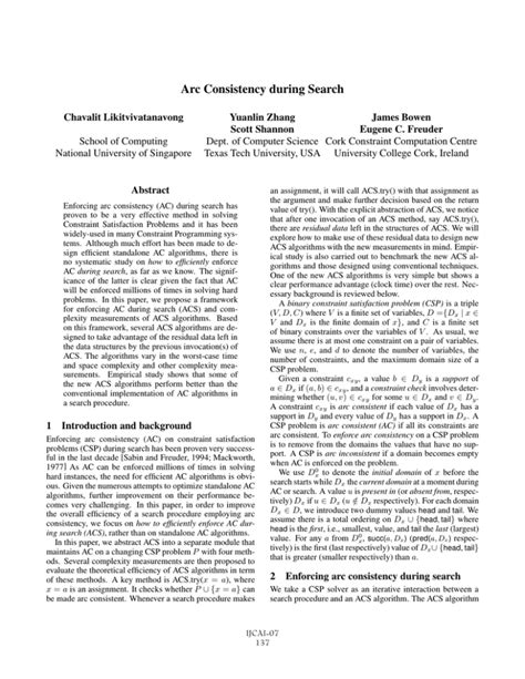 Arc Consistency During Search