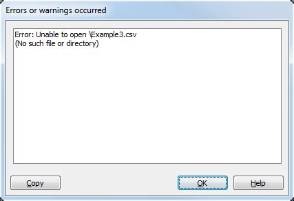 Error List Dialog Box