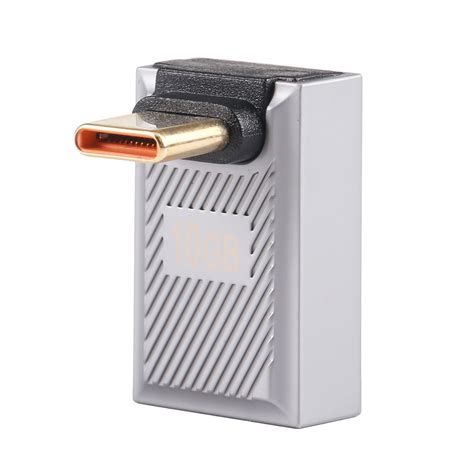 Usb C Type C Male To Usb Female Gbps Degree Front Bend Charging Adapter Silver