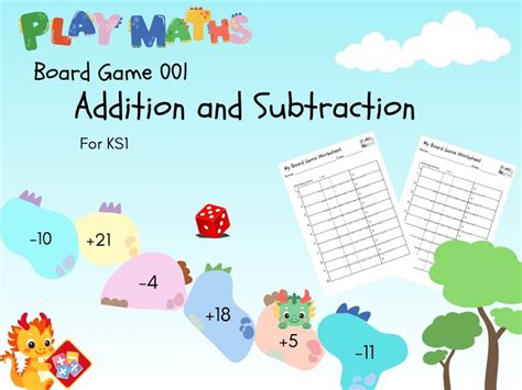 Ks1 Addition And Subtraction Board Game With Worksheet Teaching Resources