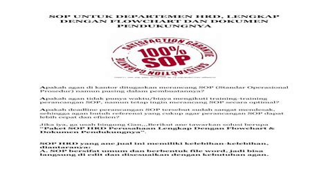 Standar Operasional Prosedur SOP HRD PDF Document