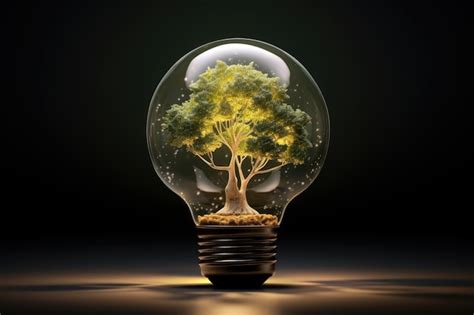 Premium Photo A Light Bulb With A Tree Inside