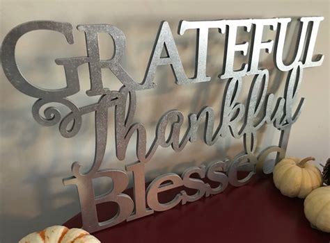 Grateful Thankful Blessed Sign Farmhouse Decor Rustic Home Etsy