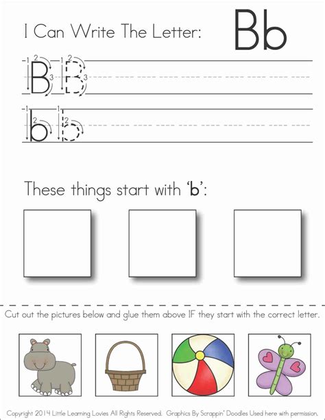 Letter B Cut And Paste Worksheet