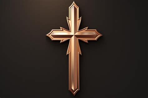 Premium Photo Golden Color Of Stylish Christians Cross Sign