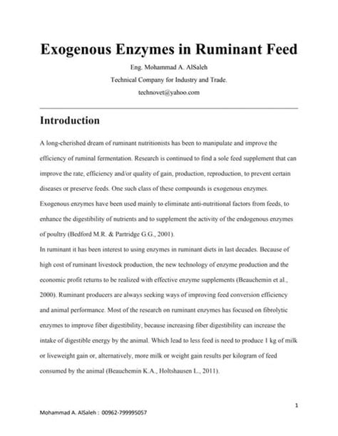 Exogenous Enzymes In Ruminant Feed Pdf