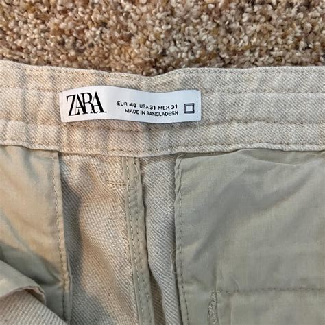 Zara Straight Fit Linen Trousers Size 31 Color Depop