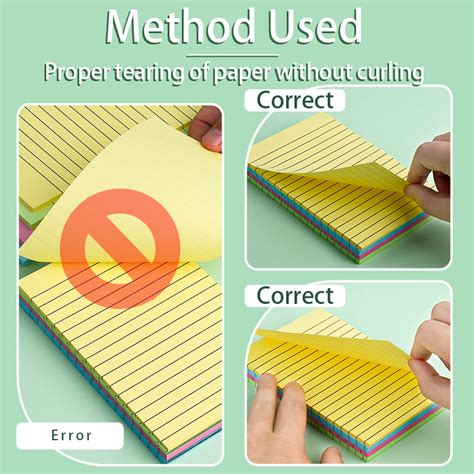 Square Regular Rectangle Size Long Horizontal Line Sticky Note Colorful Memo Pad Office Adhesive