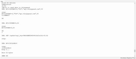 Raspberry Pi Pico Send Ds B Sensor Readings To Thingspeak