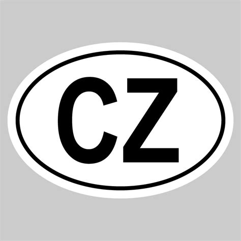 Autocollant Code Pays Cz Tchéquie Zonestickers