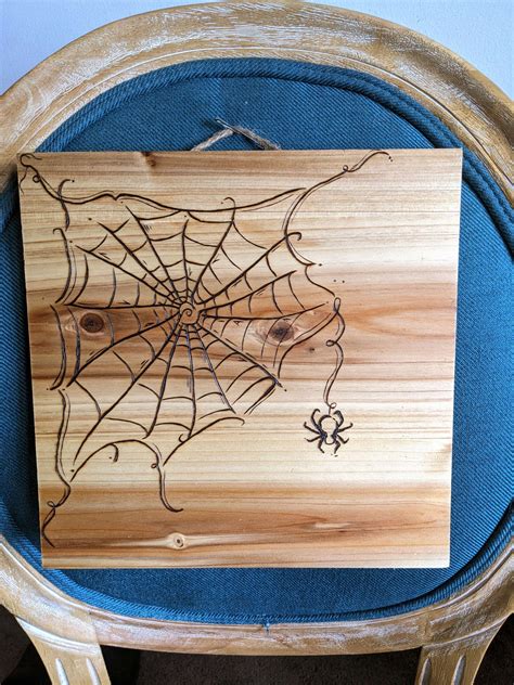 Spider Web Wood Burning