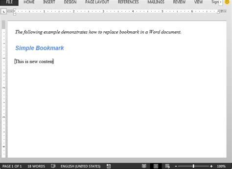 Replace Bookmark Content In Word In Java