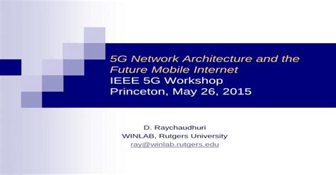 Pdf 5g Network Architecture And The Future Mobile Internet