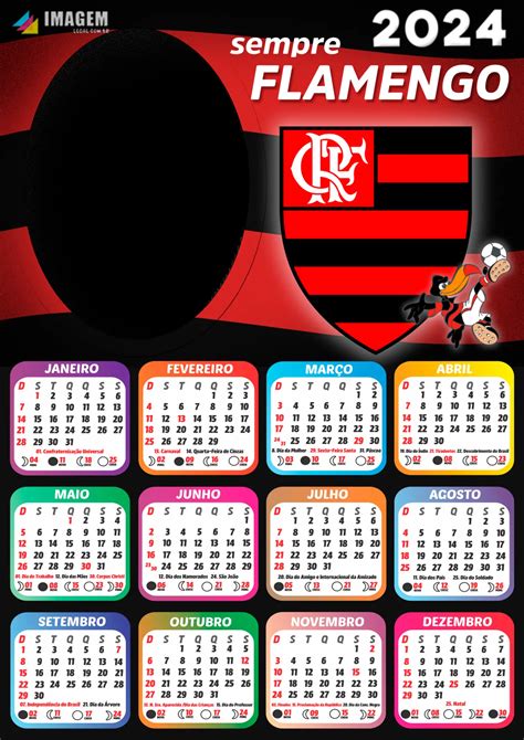 Moldura Calendário 2024 Sempre Flamengo Png Imagem Legal