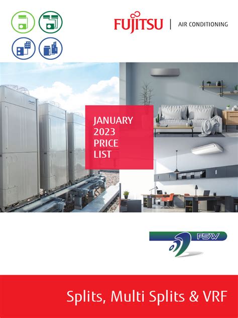 Fujitsu Fsw 2023 Price List 1 Pdf Air Conditioning Thermodynamics