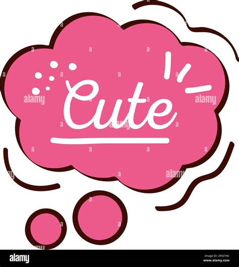 Cute Word In Text Balloon Stock Vector Image And Art Alamy