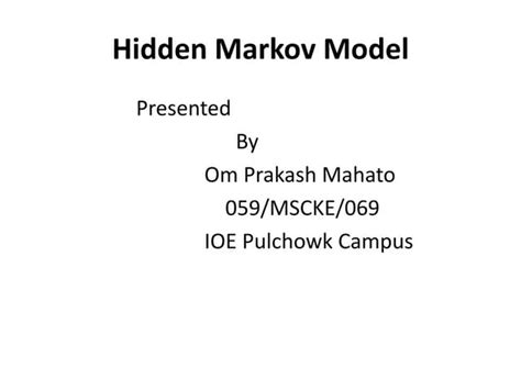 hidden markov model ppt
