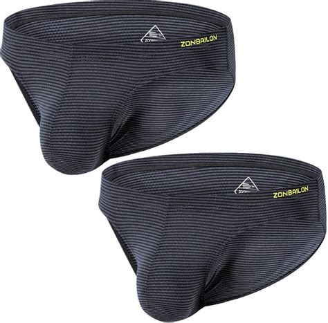 Zonbailon Mens Bulge Enhancing Underwear Briefs Pack Bulge Pouch Low
