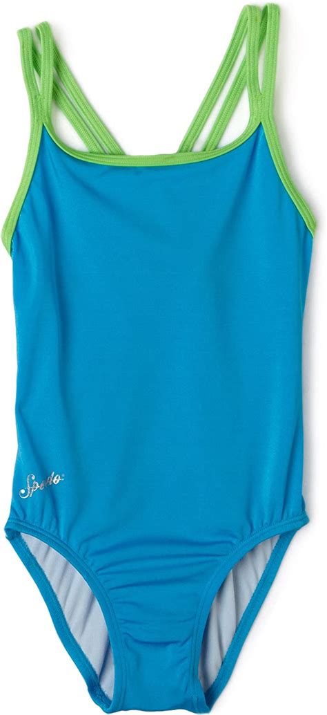 Speedo Big Girls Solid Cross Back Swimsuit Clothing