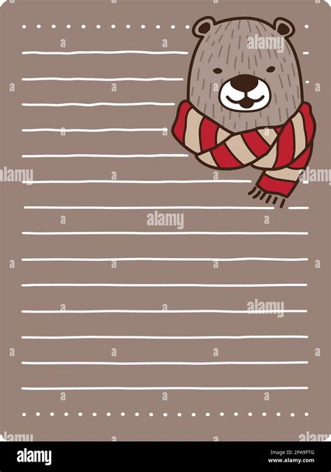 Bear Polar Bear Vector Scarf Letter Paper Note Illustration Character