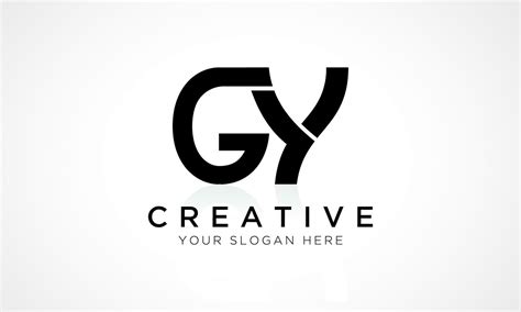 Gy Letter Logo Design Vector Template Alphabet Initial Letter Gy Logo Design With Glossy