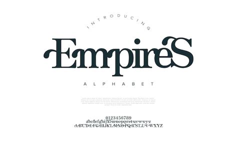 Empires Premium Lujo Elegante Alfabeto Letras Y Números Elegante