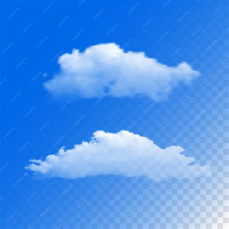 Premium Vector Set Of Clouds On A Blue Background Vector Illustration