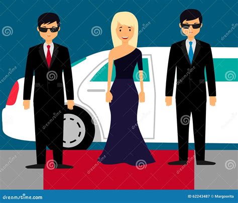 Superstar With Bodyguards Stock Vector Illustration Of Blue 62243487