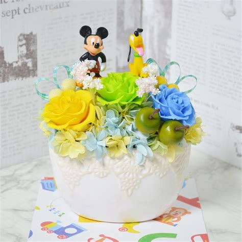 プリザーブドフラワー ディズニー ミッキー・プルート アレンジメント 贈り物 プレゼント フラワーギフト 花 誕生日 結婚祝い 結婚記念日