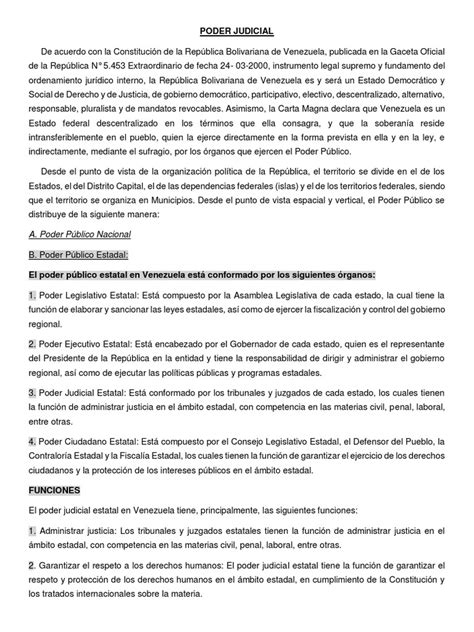 Poder Judicial En Venezuela Descargar Gratis Pdf Judicaturas