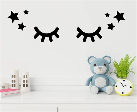 Sleepy Eyes Wall Stickers Nursery Wall Sticker Sleepy Eye Wall Decal