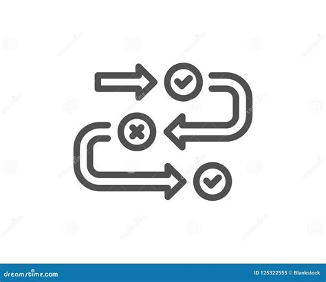 survey progress line icon algorithm sign stock vector illustration of icon correct 125322555