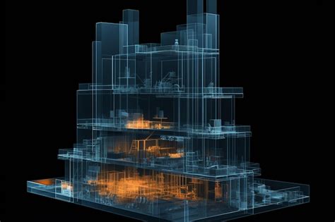 Premium Photo Intricate 3d Rendering Isolated Black X Ray Building In
