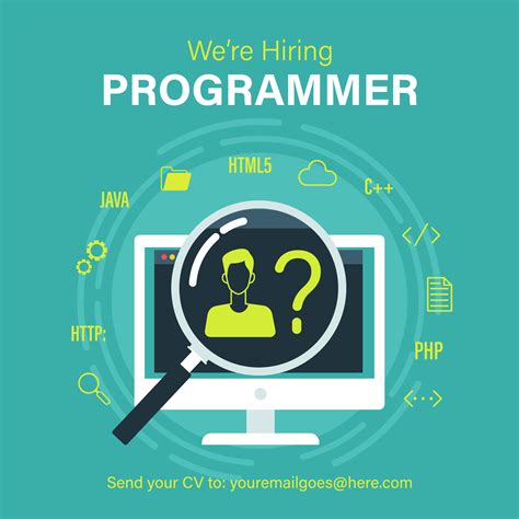 We Are Hiring Programmer Job Vacancy Template 13131601 Vector Art At Vecteezy